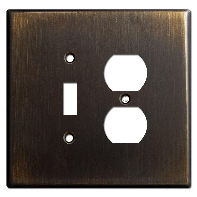Single Power Outlet Cover Plates - Oil Rubbed Bronze