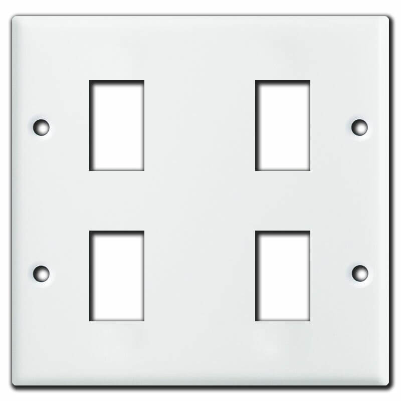 GE Old Style Low Voltage 2 Gang 6 Switch Plate Covers - White