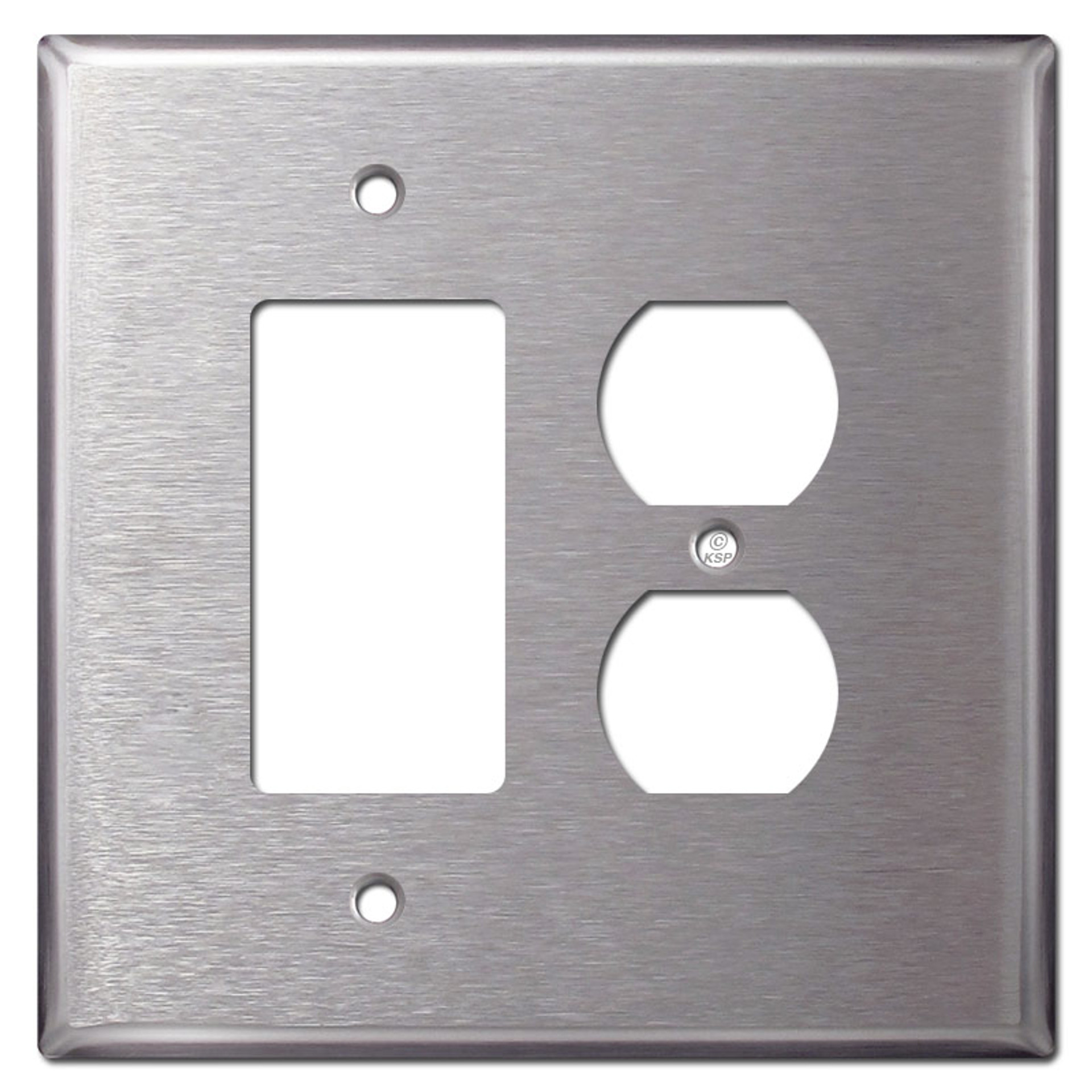 Oversized 2 Decora Rocker Switchplate Satin Stainless Steel