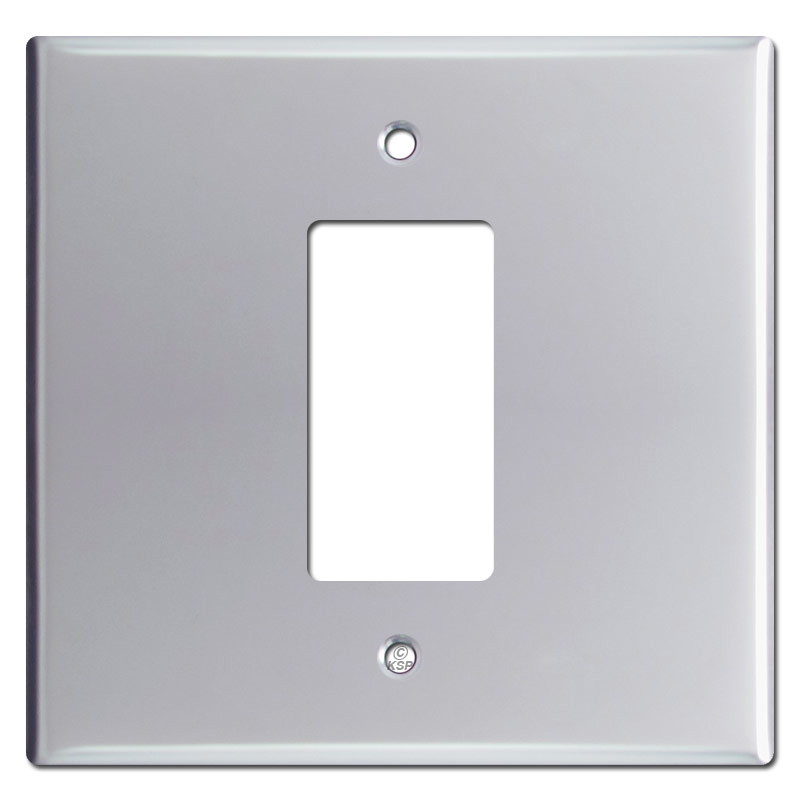 Jumbo 2-Gang Middle 1 Decora GFI Switchplates - Polished Chrome