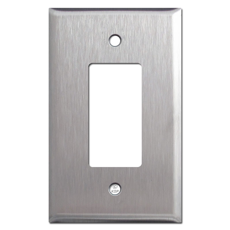 Oversized GFCI Decora Rocker Switch Plate - Satin Stainless Steel
