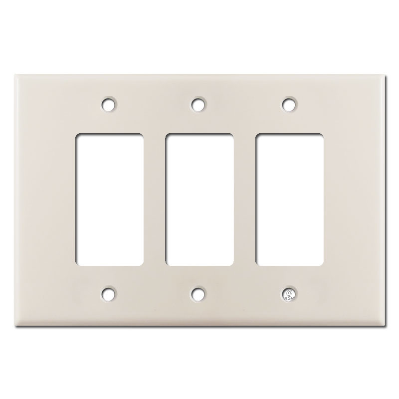 Oversized 3 Decora Rocker Jumbo Switch Plates - Light Almond