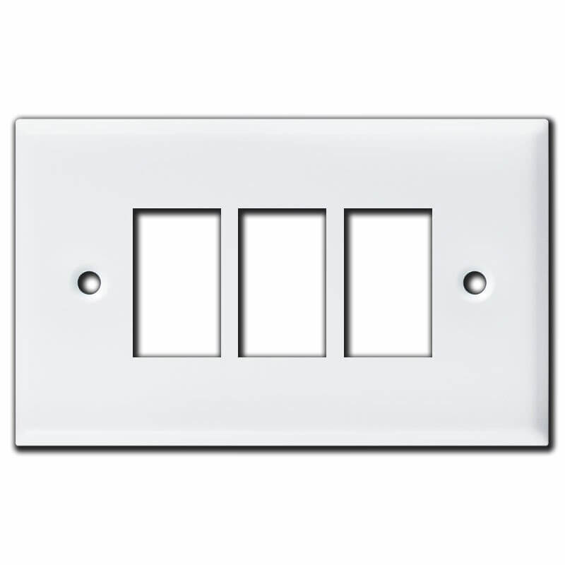 3 GE Low Voltage Lighting Switches & Wall Plate Set - Stainless Steel