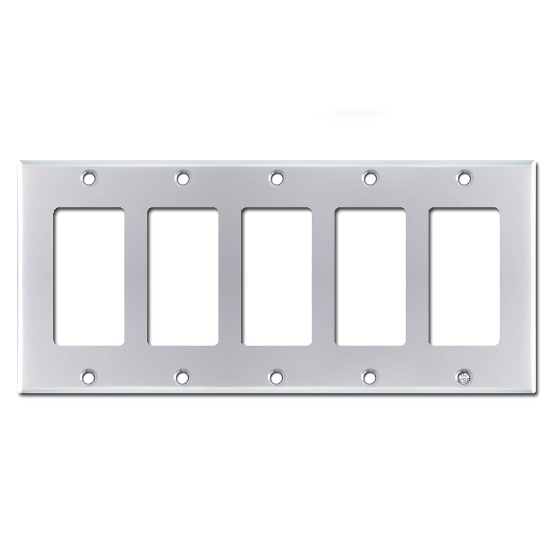 Double Rocker Switch Plate Cover - Polished Chrome