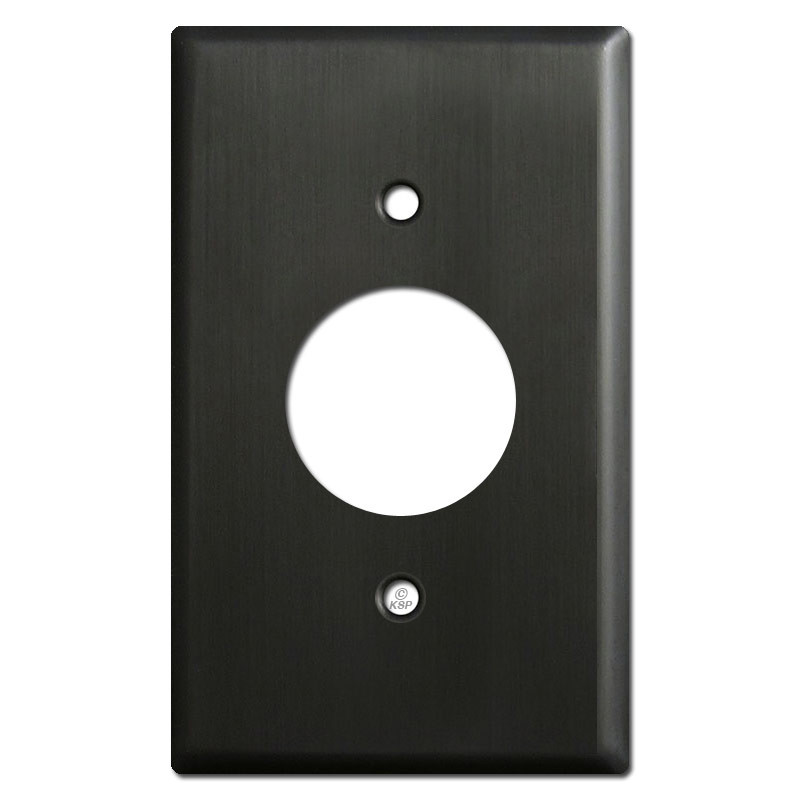 Single Phone Cable Outlet Cover with .625'' Opening - Dark Bronze