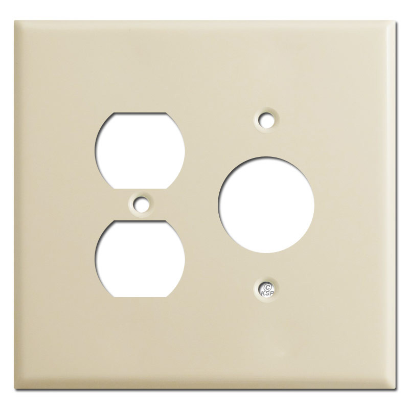 Oversized Combo Rocker & Duplex Outlet Cover Plates - Ivory