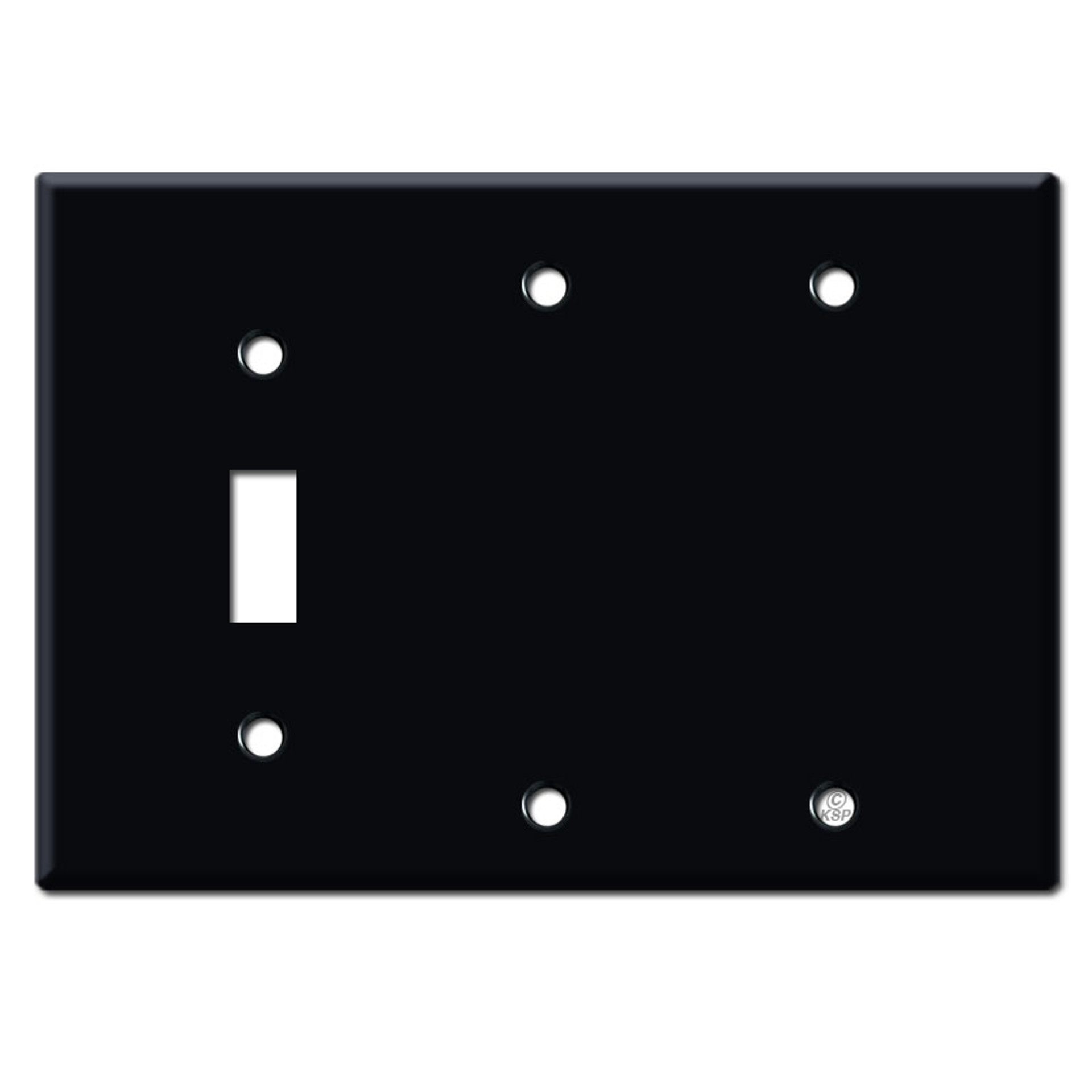 Jumbo Double Toggle Single Decora Switch Plates Black
