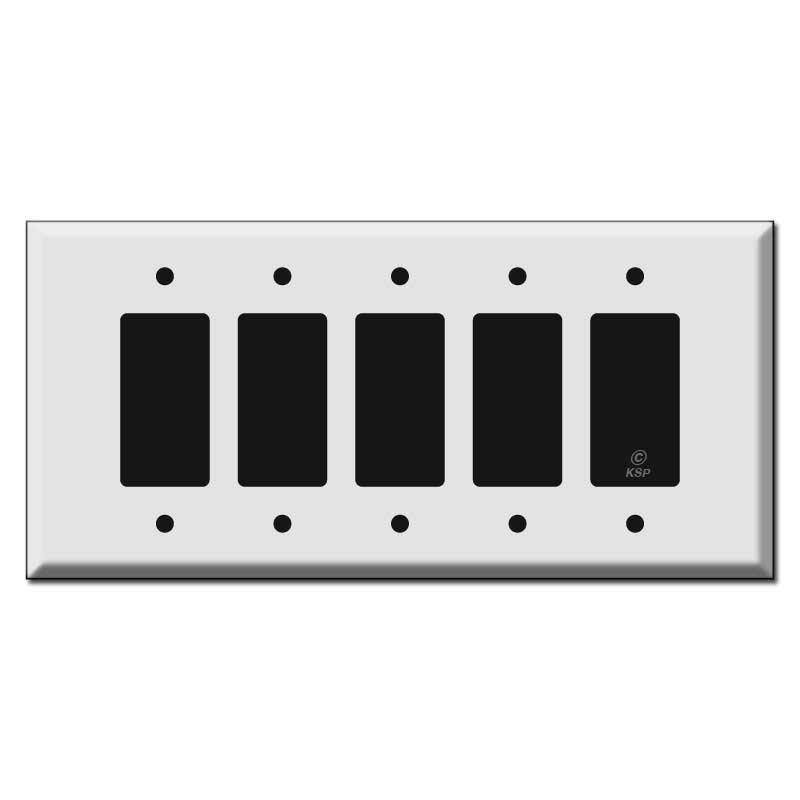 Oversized 5-Gang Five Decora Rocker Switch Plates