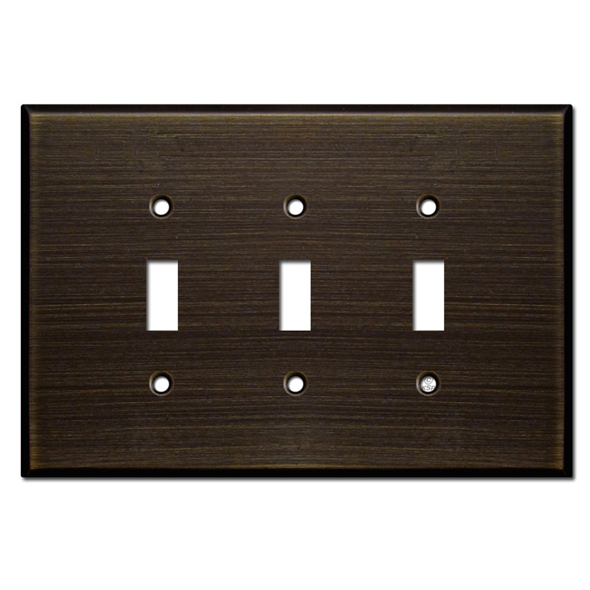 Oversized Triple Toggle Wall Switch Plates Oil Rubbed Bronze