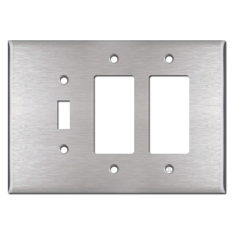1 Rocker Switch Plates - Satin Stainless Steel | Kyle Switch Plates