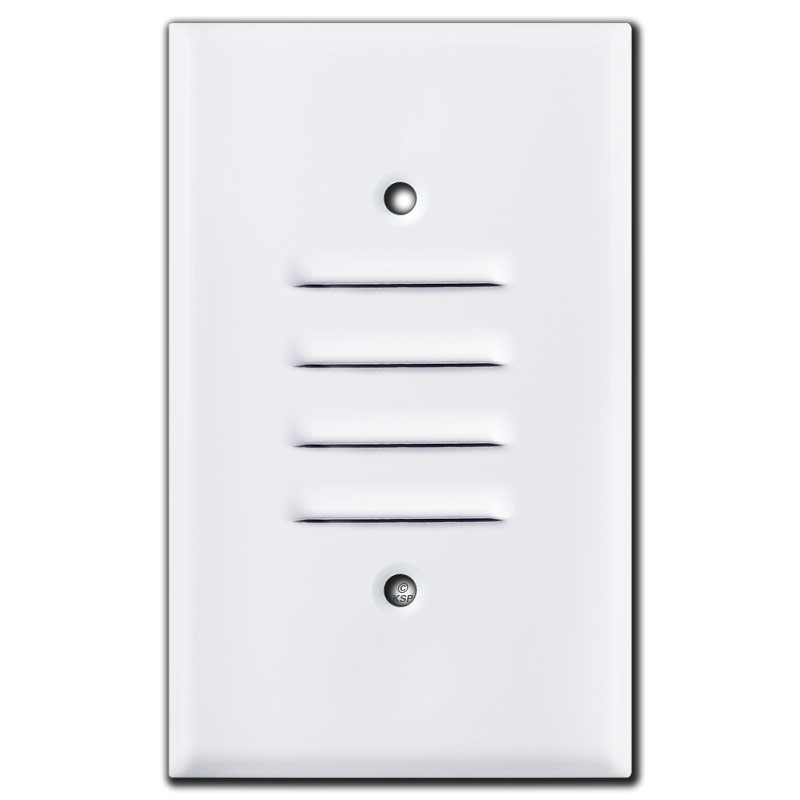 2 Gang Vertical Louvered Switch Plates - Satin Stainless Steel