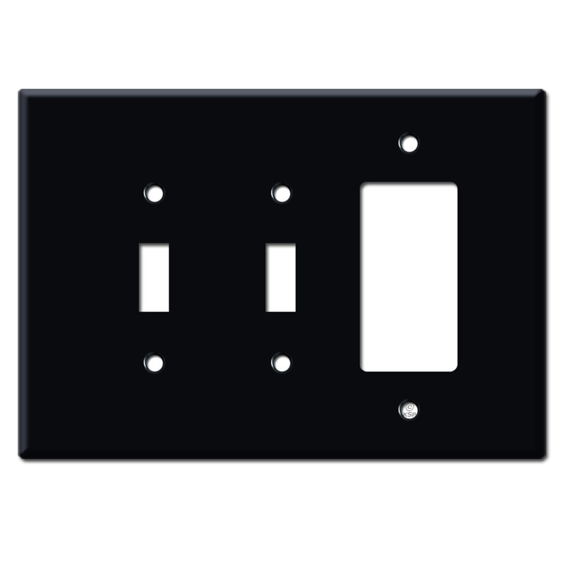 Jumbo Double Toggle Single Decora Switch Plates Black