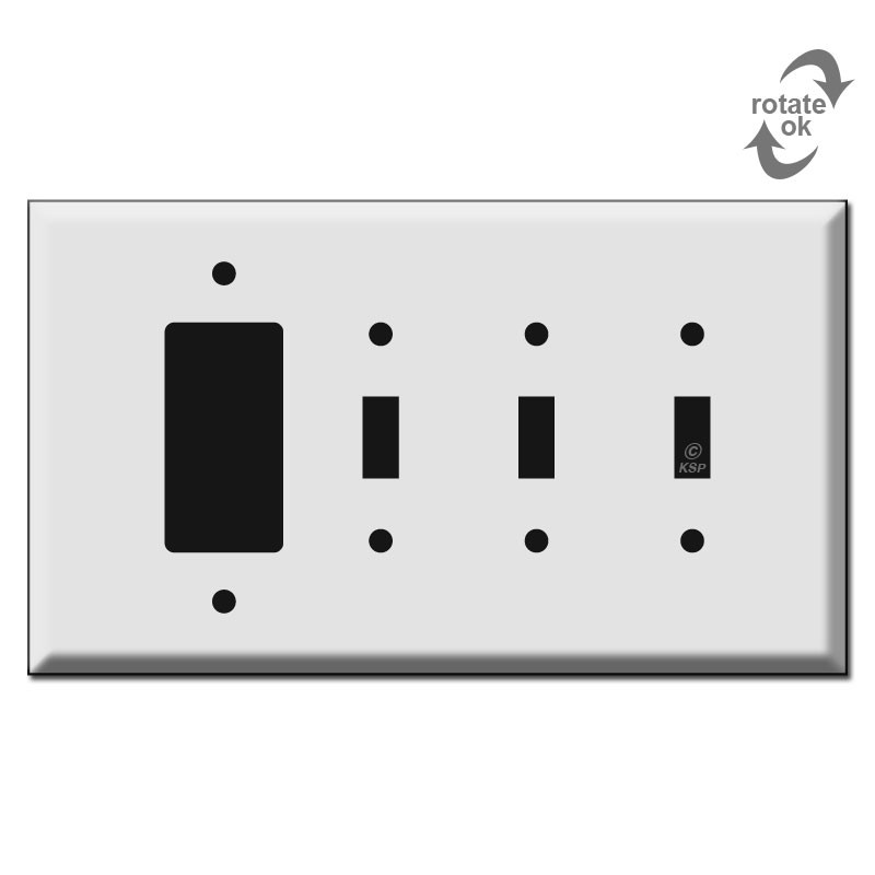 Jumbo Triple Toggle and Rocker Combination Wall Switch Plate Covers