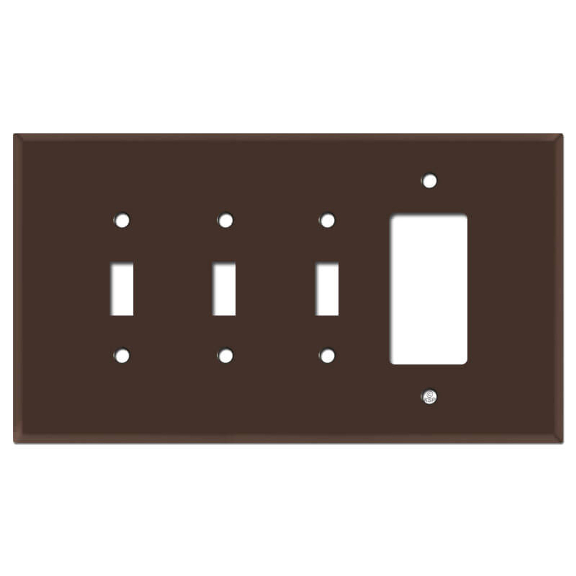 Jumbo Triple Toggle 1 Decora Switch Plate Brown