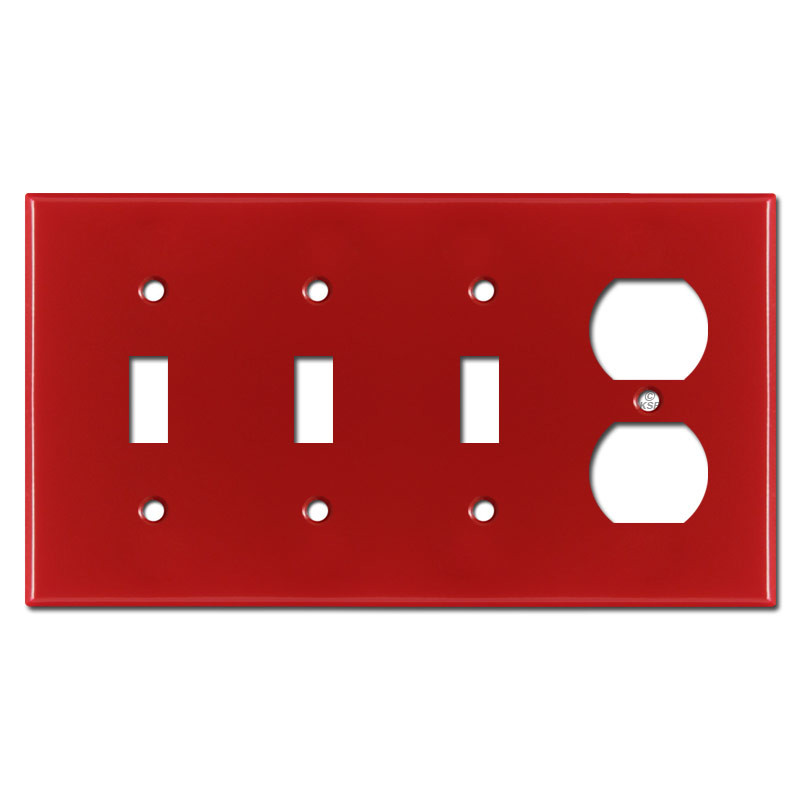 1 Duplex 3 Toggle Cover Plates - Red | Kyle Switch Plates