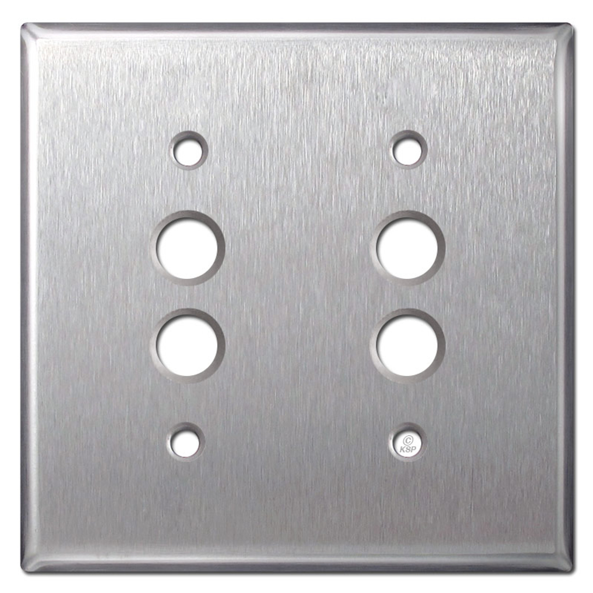Two Push Button Wall Plate Covers Polished Chrome