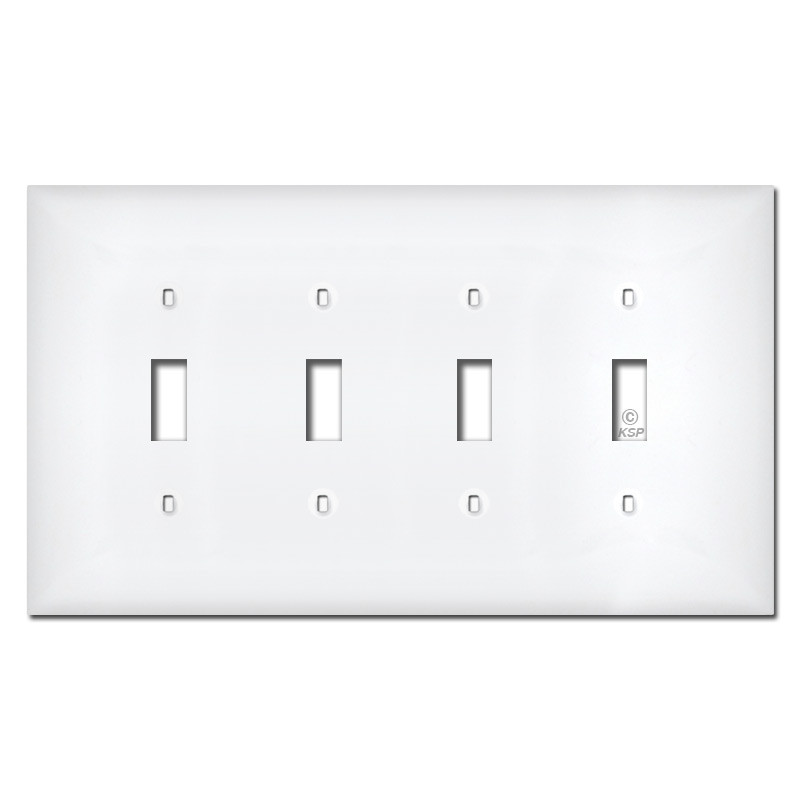 Midway 1 Toggle Plastic Light Switch Plate - White