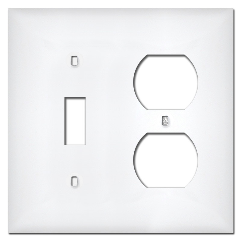 White Plastic One Toggle Light Switch Plates | Kyle Switch Plates