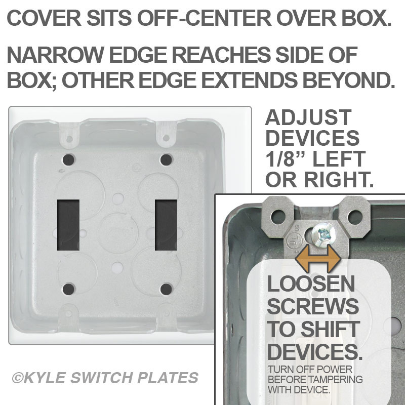 Narrow 2 Toggle Light Switch Wall Plates for Tight Spaces - USA Made