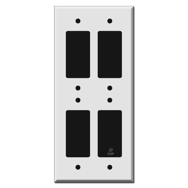 Tandem Stacked 2-Gang 4 Toggle Switch Wall Plate Cover