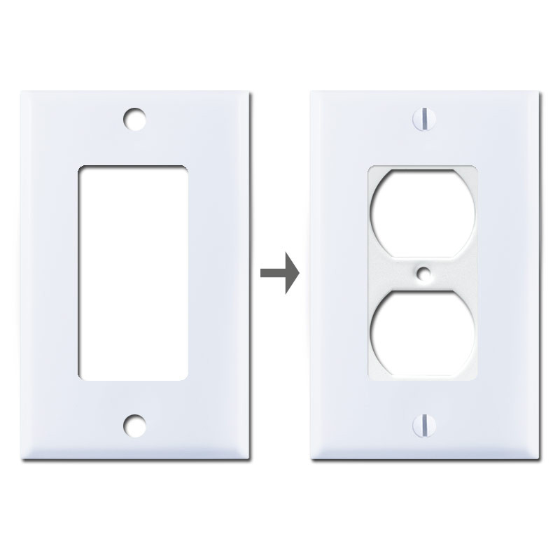 Decora Rocker to Duplex Outlet Insert for Light Switch Covers