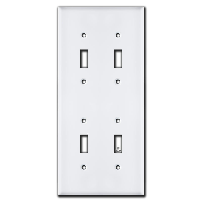 Tandem Stacked 2-Gang 4 Toggle Switch Wall Plate Cover