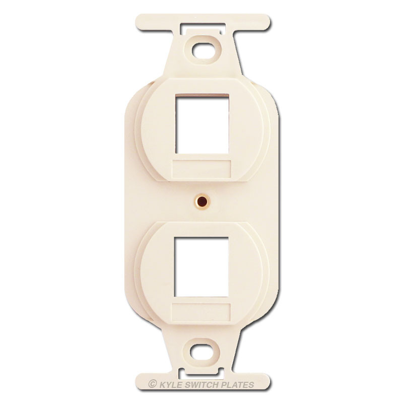 Duplex Receptacle Blank Insert for Outlet Covers - Light Almond