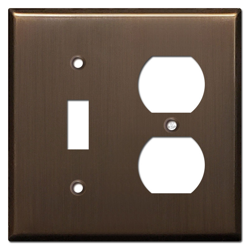 Duplex Electrical Outlet Cover - Venetian Bronze | Kyle Switch Plates