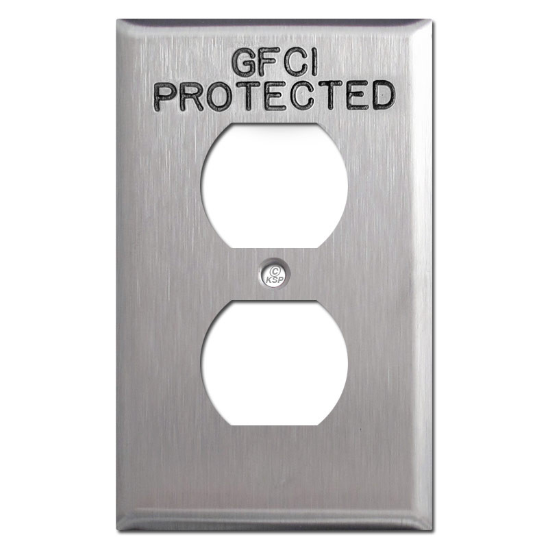 GFCI Engraved Decora Outlet Cover for Protected Location