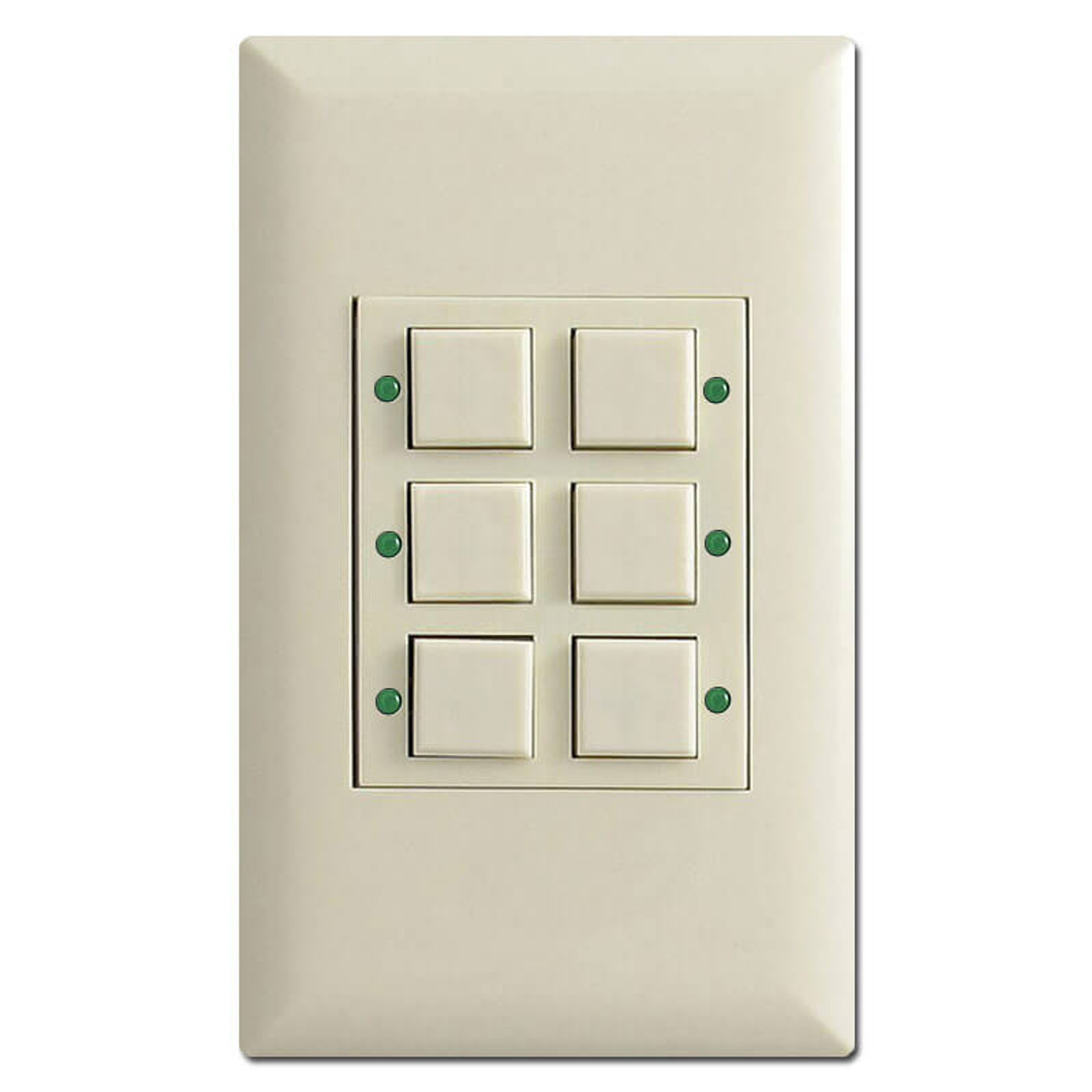 Low Volt Touchplate LED Classic 6 Button Pilot Light Switch White