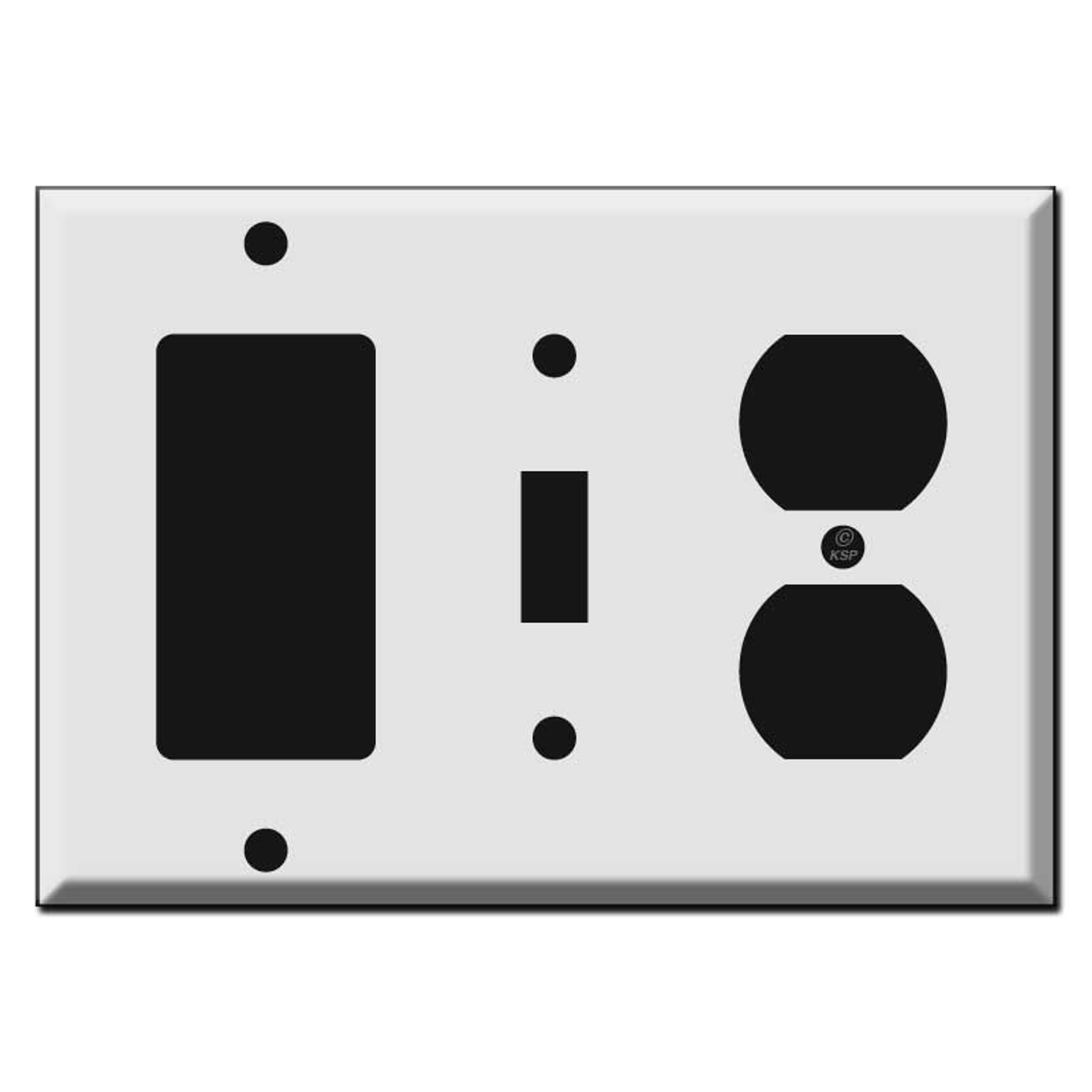 1 Duplex Outlet And 2 Gfci Decora Rocker Switch Plates White