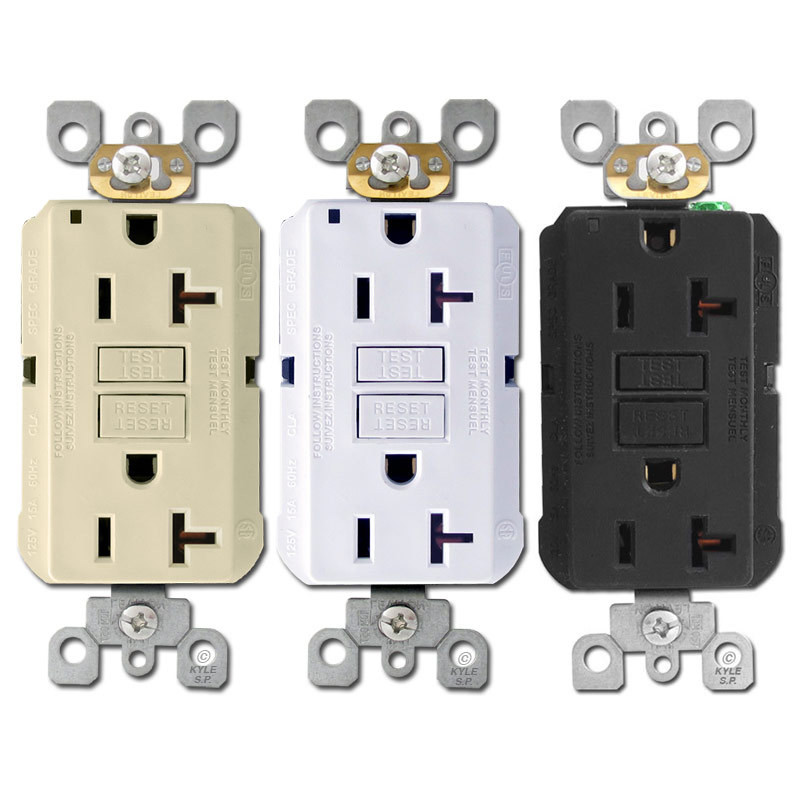 Black 20A Decora Outlet Receptacles Spec Grade