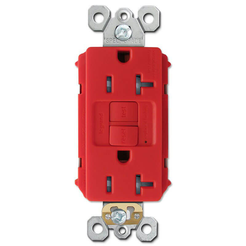 Red 15A Single Round Outlet Receptacle | Kyle Switch Plates