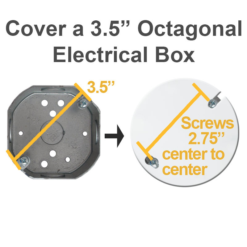 White 3.5'' Blank Round Box Cover Plate | Kyle Switch Plates