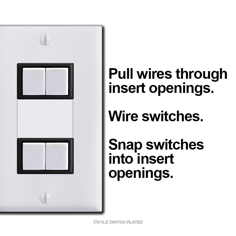 2 New Low Voltage GE Switch Filler Insert for Rocker Wall Plates