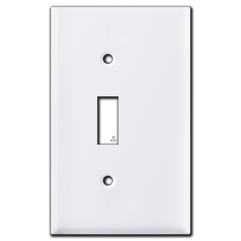 Offset Narrow 1 Toggle Light Switch Wallplate - White