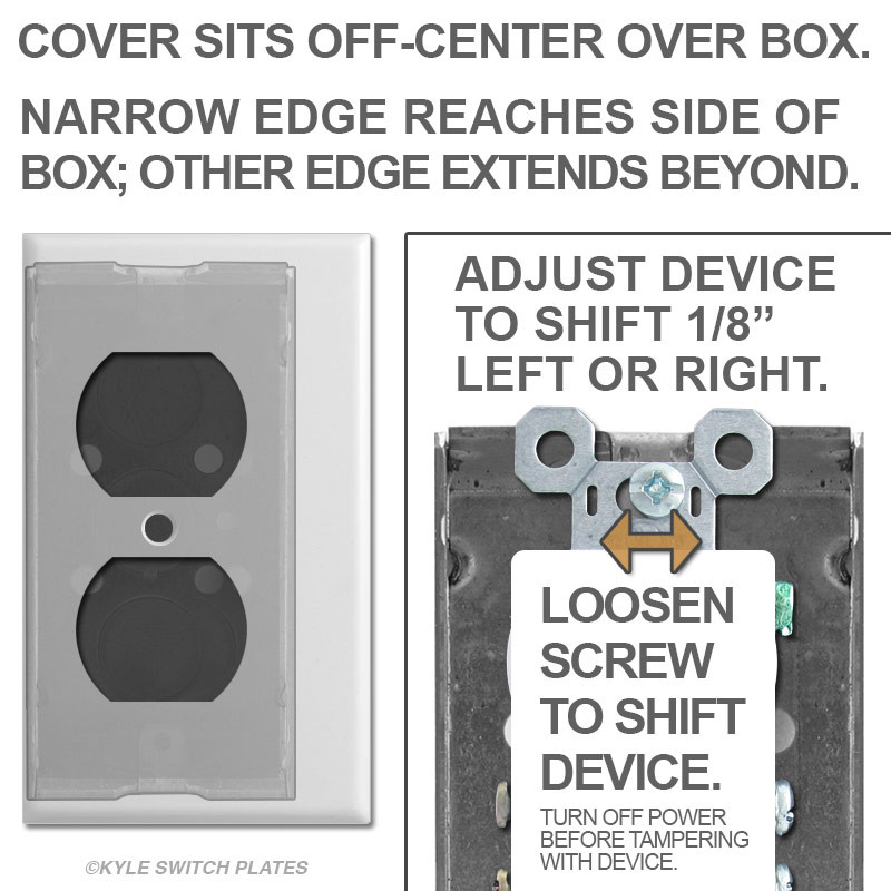 Half Narrow Duplex Electrical Outlet Covers 1/4'' Trim
