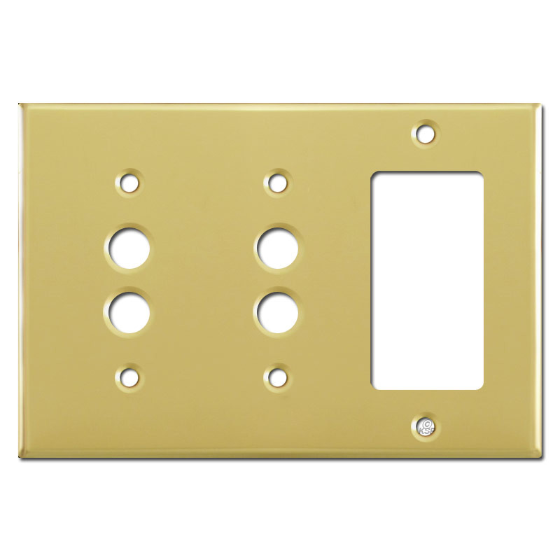 Polished Brass Pushbutton Switch Plate Covers