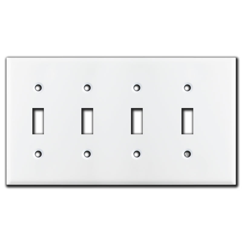White Toggle Switch Plate Covers Made in USA - Kyle Switch Plates