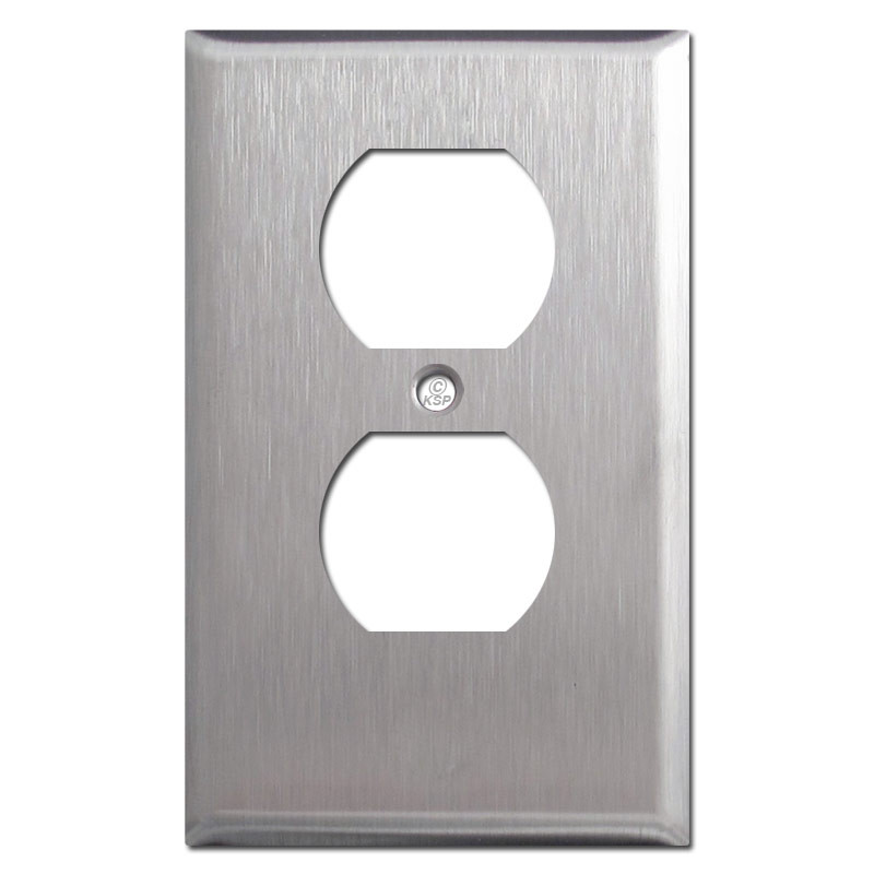 4 Gang Outlet Cover Plates - Satin Stainless Steel