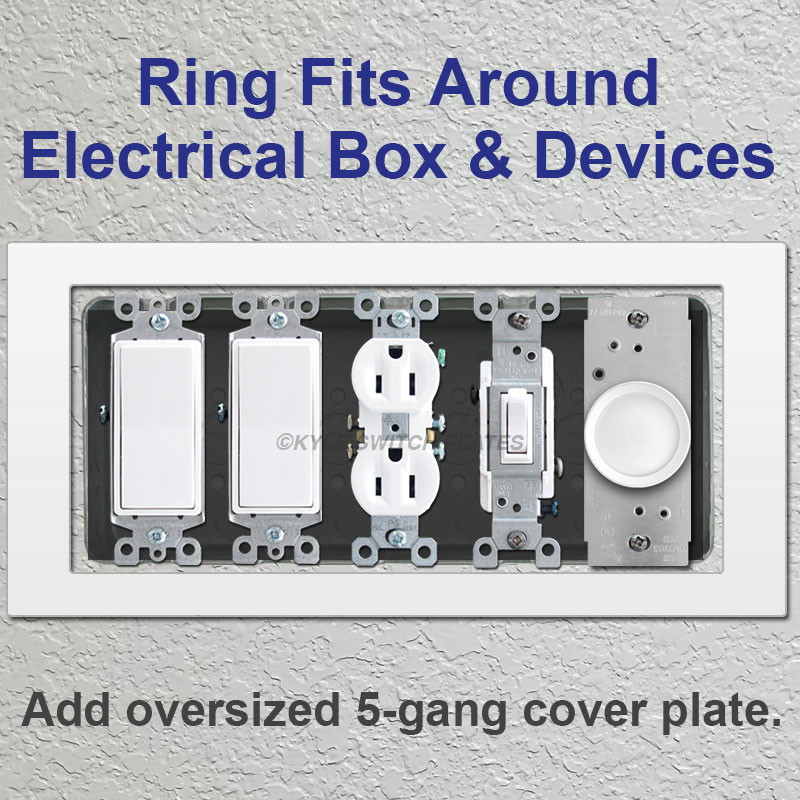 Oversized Depth Ring Electrical Plate Extender - 5 Gang