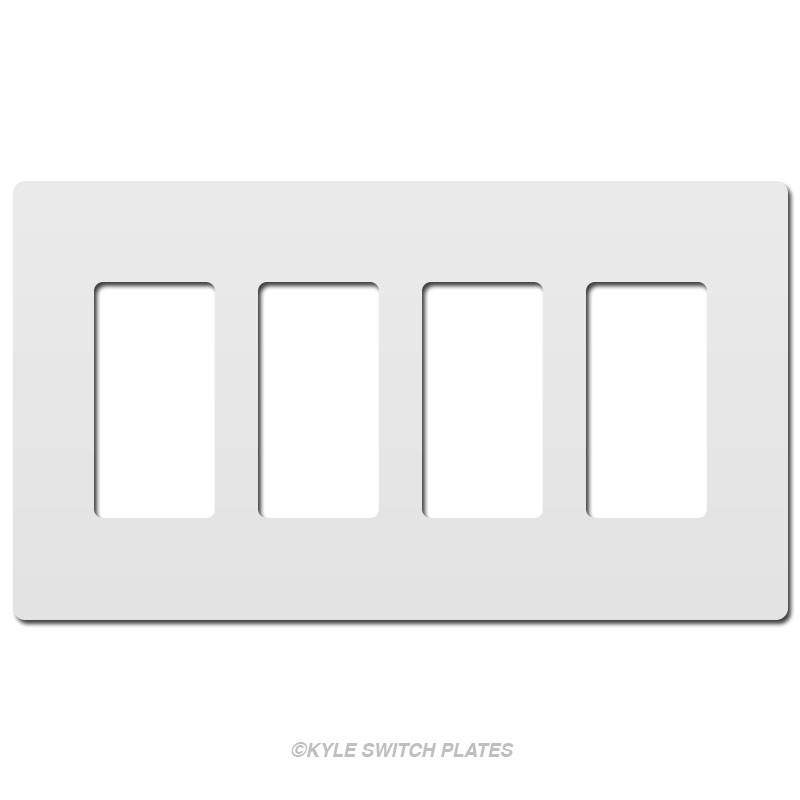 White Plastic Screwless Light Switch Plate - 2 Gang Legrand