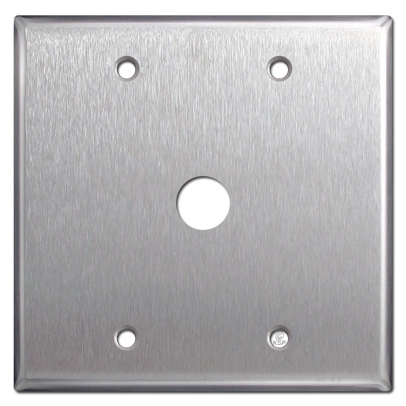 Double Wide .625'' Center Phone Cable Cover Plate