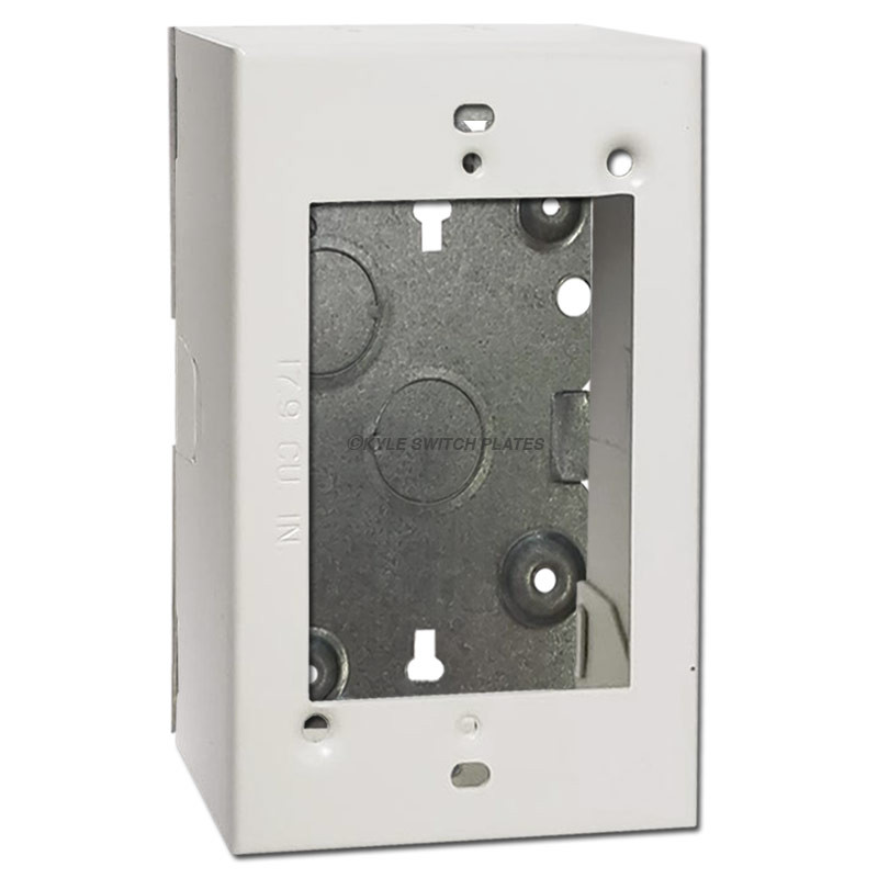 Recessed Electrical Box for Inset Outlet Switch or Cable - White