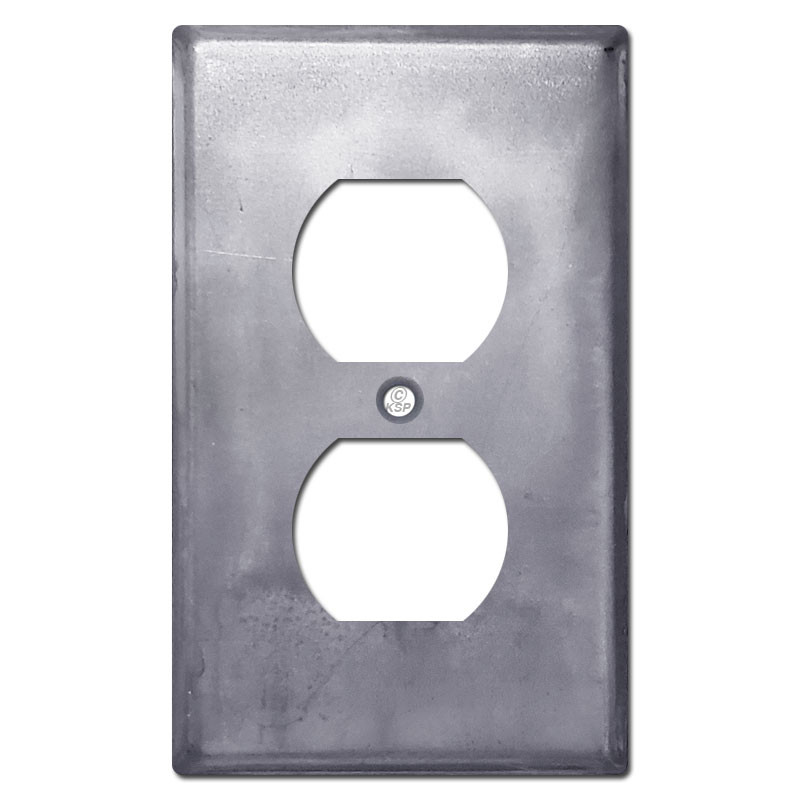 1 Duplex Outlet Cover - Raw Steel Paintable