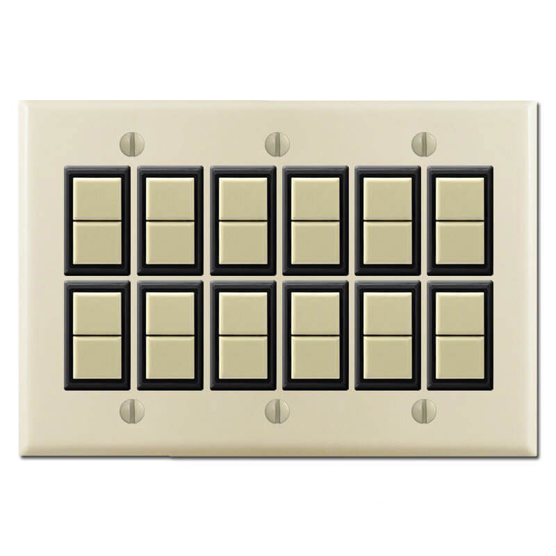 GE Low Voltage 2-Gang New Style 8-Switch Cover Set - White