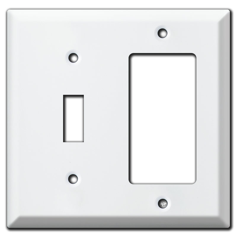 White Combination Switch Plate Covers in 80 Sizes - Kyle Switch Plates