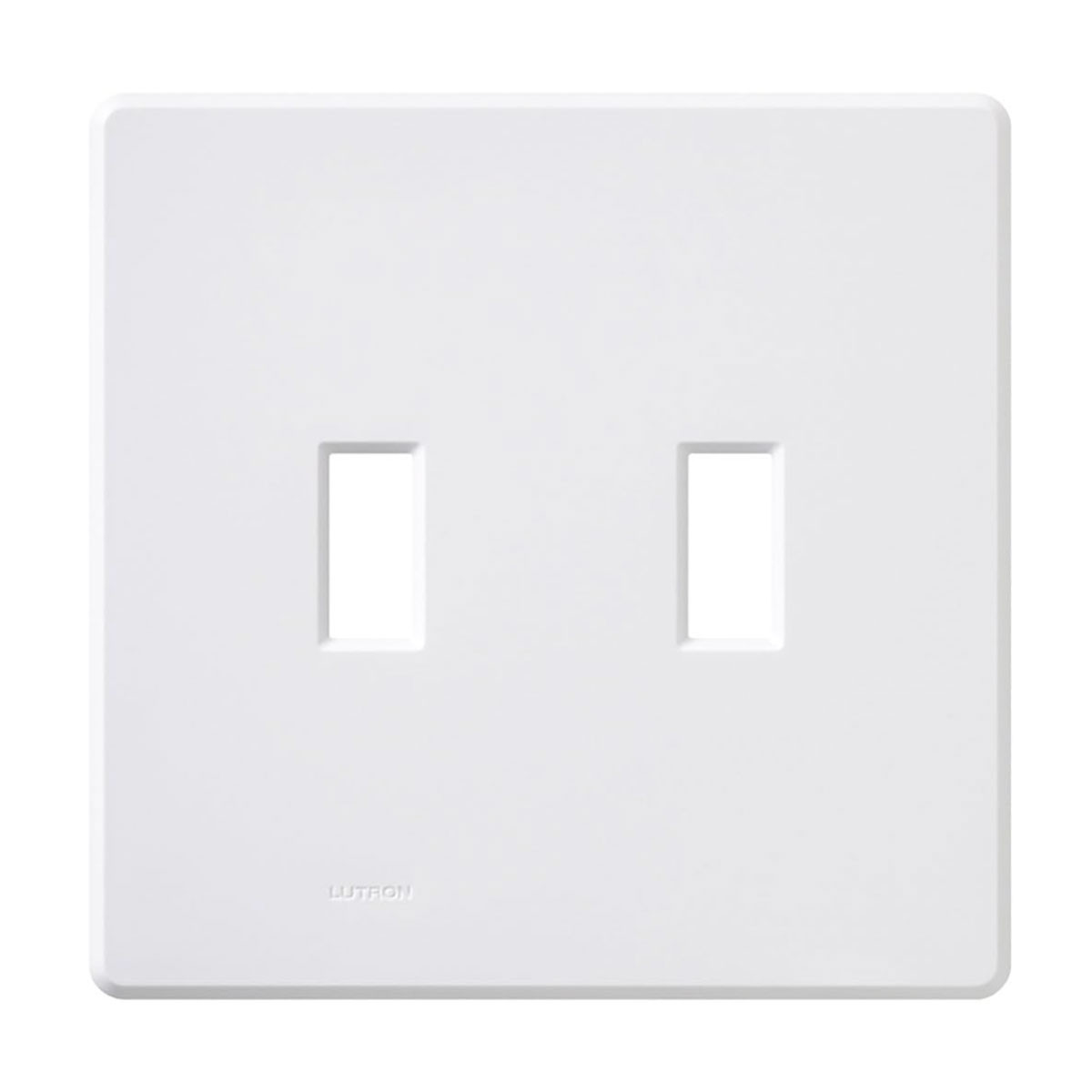 White Plastic Screwless Light Switch Plate - 2 Gang Legrand