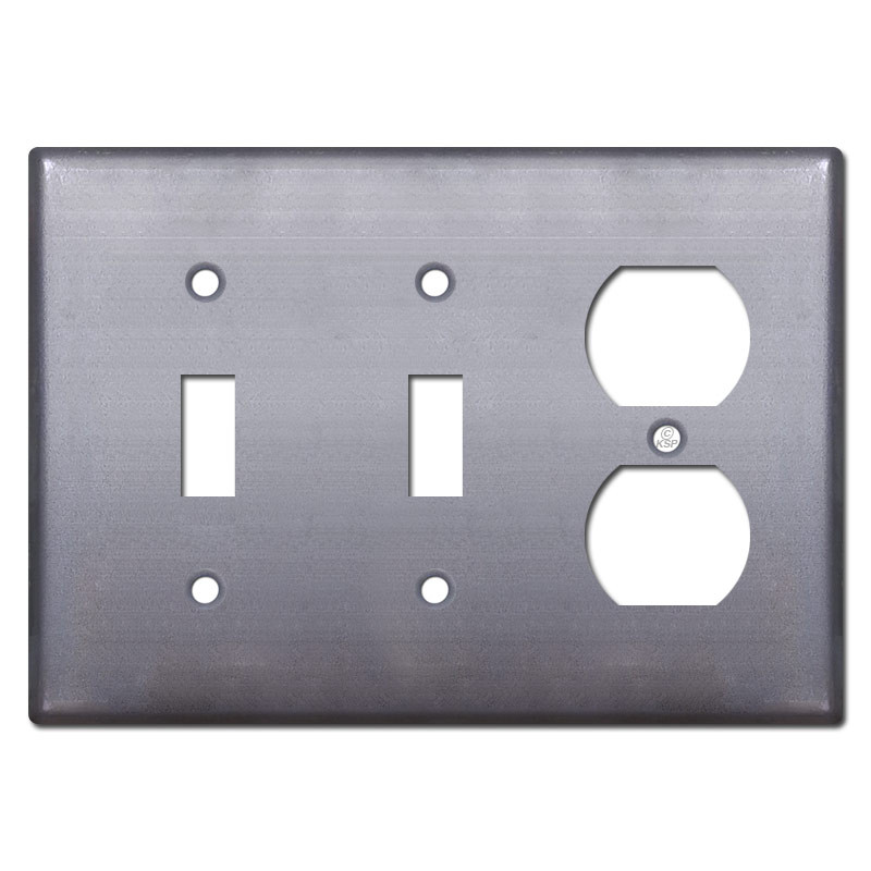 2 Blank Wall Plate Cover - Raw Steel Paintable | Kyle Switch Plates