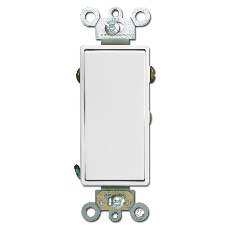 White DPDT Maintained Decora Rocker Switches